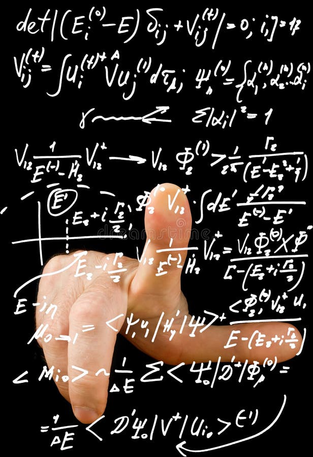 An Image of a Series of Mathematical Expressions and a Hand Pointing a ...