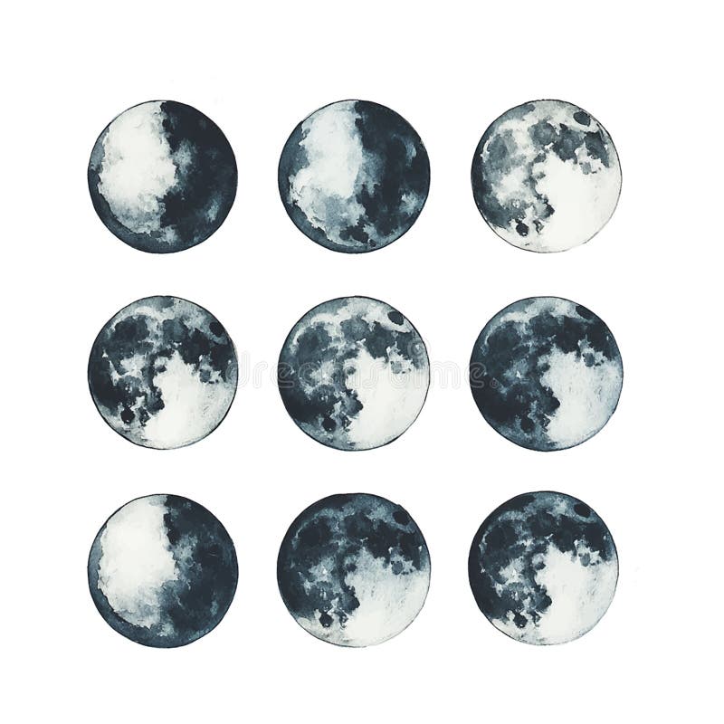 The Image is a Series of Nine Different Sized Blue and White Circles ...