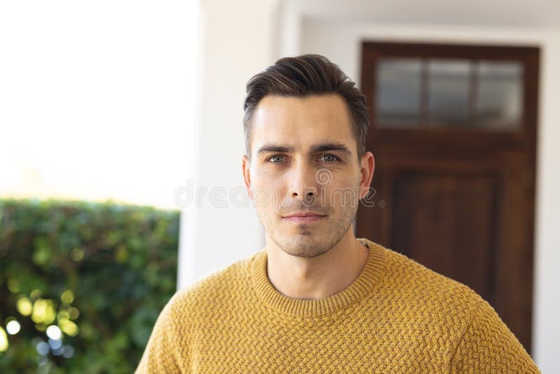 Image of Serious Caucasian Man Looking at Camera Stock Photo - Image of ...