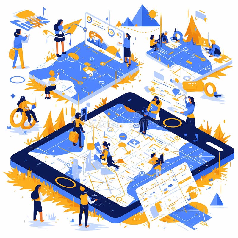 Navigating Digital Marketing: a Visual Guide Stock Illustration ...