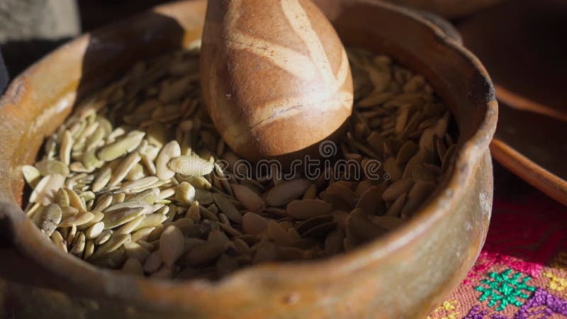 Sesame in a Wooden Container Stock Footage - Video of texture, rustic ...