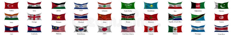 The Image is a Set of Flags of Different Countries, Made in Vector ...