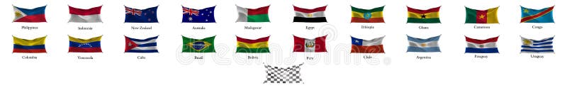The Image is a Set of Flags of Different Countries, Made in Vector ...
