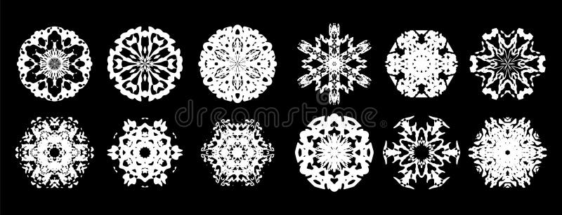 The Image is a Set of Twelve Different Snowflakes, All in Vector Format ...