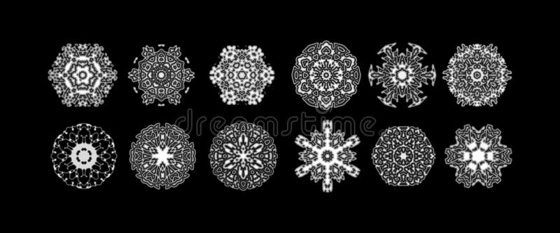 The Image is a Set of Twelve Different Snowflakes, All in Vector Format ...