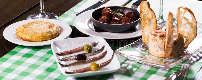 Image of Set of Variety Dishes on the Table Stock Image - Image of ...