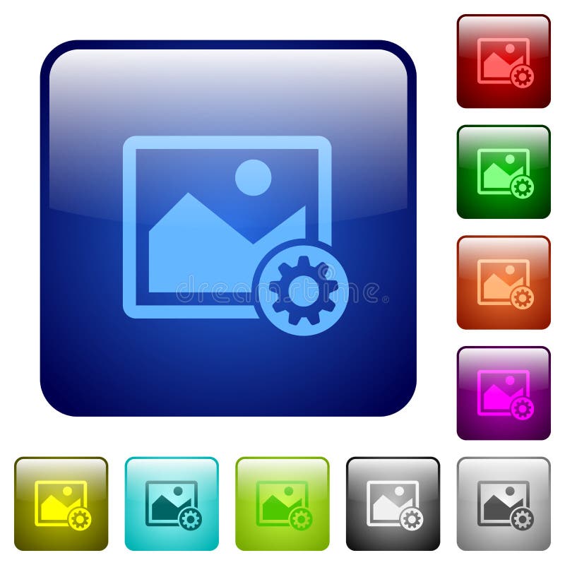 Image Settings Color Square Buttons Stock Vector - Illustration of ...