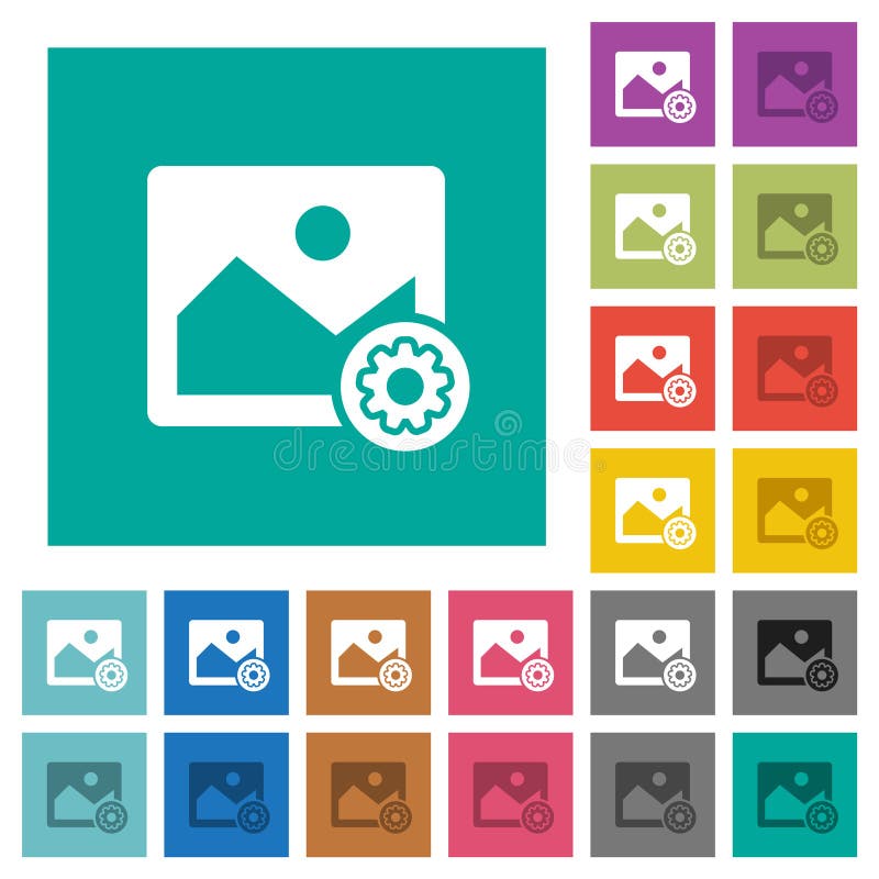 Image Settings Square Flat Multi Colored Icons Stock Vector ...