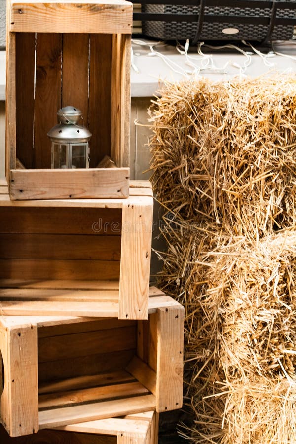 Image of Several Yellow Haystacks Summer. Stock Image - Image of ...