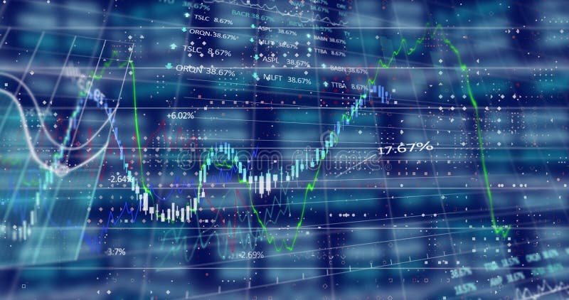 Image of Shapes and Data Processing on Black Background Stock ...