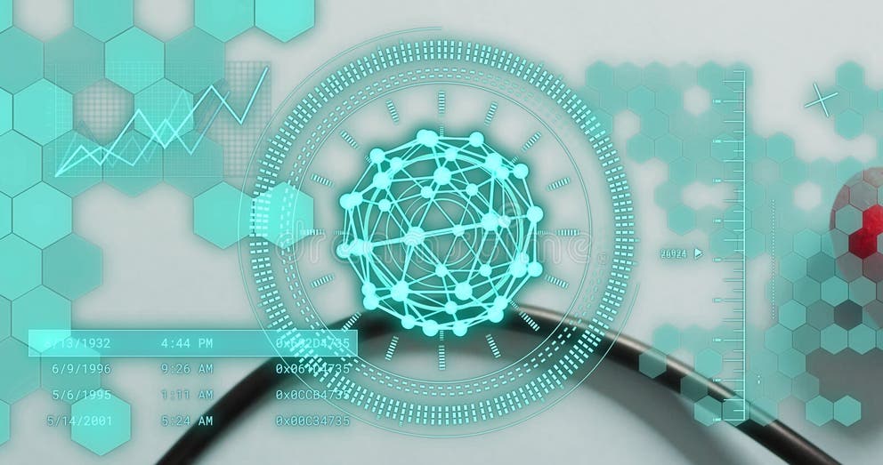 Image of Shapes and Data Processing Over Stethoscope Stock Photo - Image of generated, medical ...