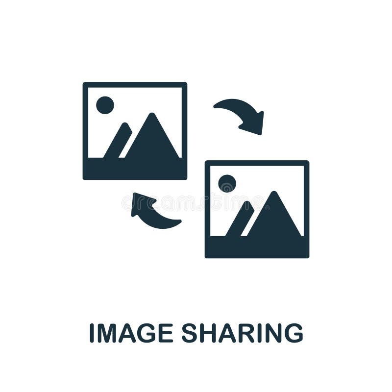 Image Sharing Icon. Monochrome Simple Image Sharing Icon for Templates ...