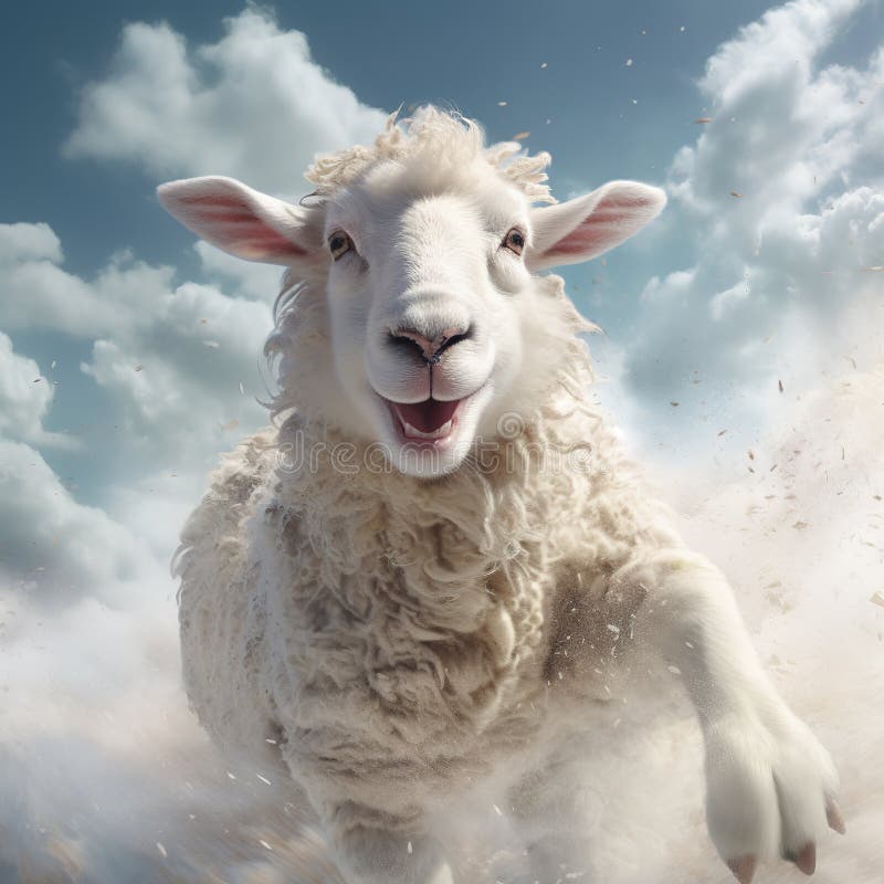 Image of a Sheep in a Good Mood and Smiling. Farm Animals Stock ...