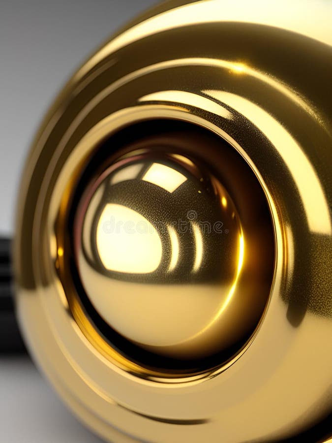 Shiny Golden Reflective Button Stock Image - Image of wheel, camera ...