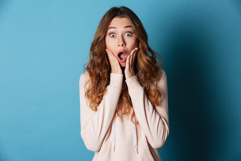 Shocked Young Woman Standing Isolated Stock Photo - Image of long ... Shocked Young Woman Standing Isolated Stock Photo - Image of long ...