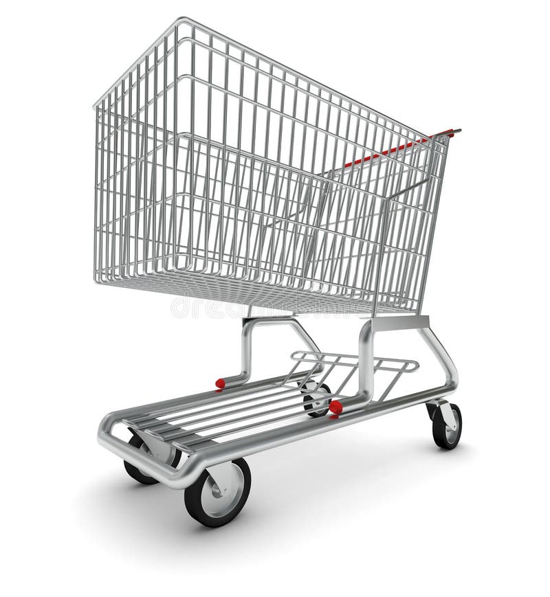Shopping Cart with Wheels, Top View Stock Illustration - Illustration ...