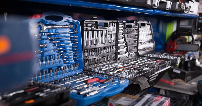 Image of Showcase with Tools Stock Photo - Image of shelf, casual ...