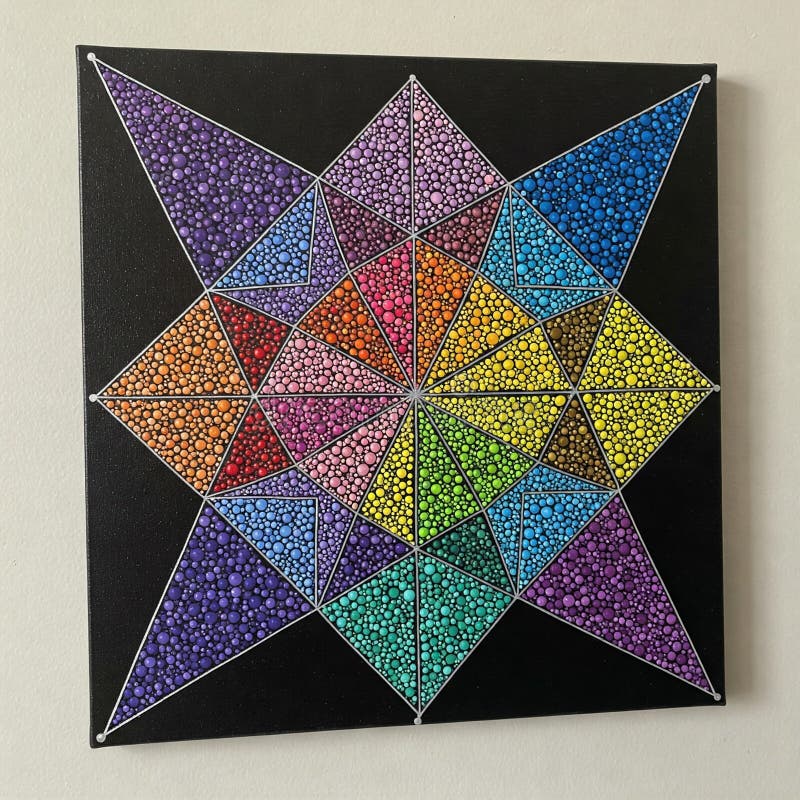 Symmetrical Triangle Art: Pointillist Radiance Stock Illustration ...