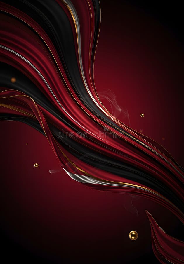 Abstract Red Black Gold Wave Background - Generated Using Ai Stock ...