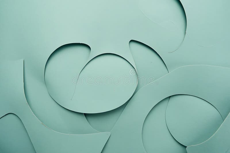 Abstract Teal Cutout Shapes and Layered Design Stock Illustration ...