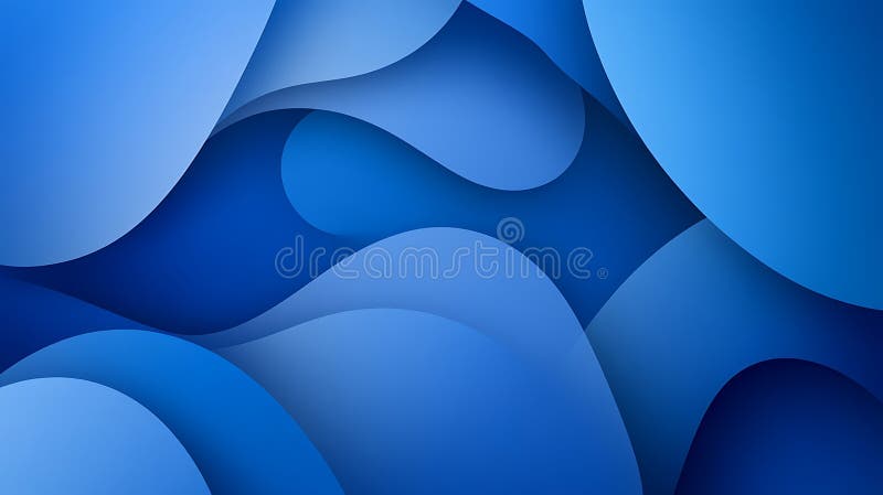 Abstract Blue Wavelike Shapes Design Background Stock Illustration ...