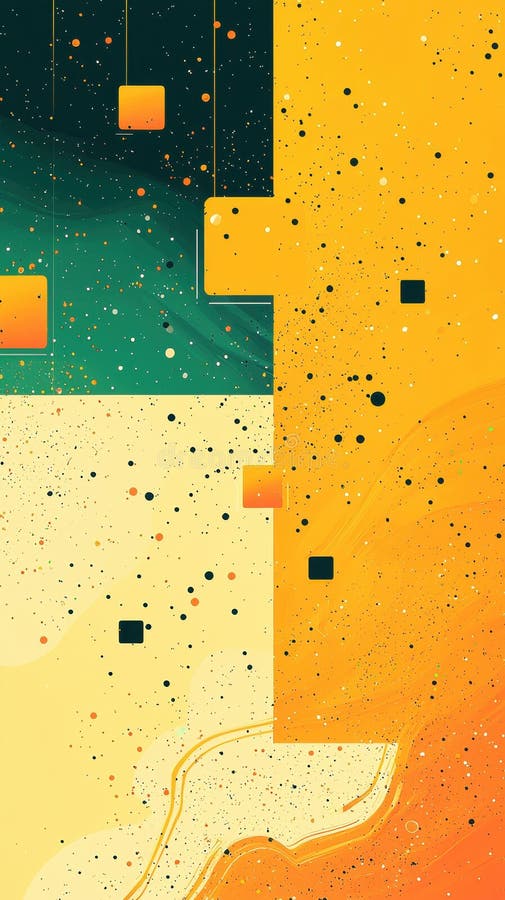 Abstract Mobile Game Background with Yellow and Green Geometric ...