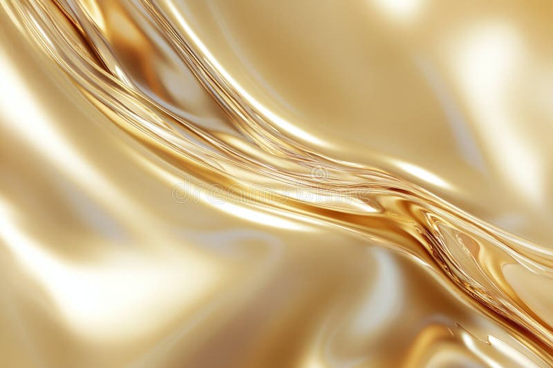 Abstract Flowing Gold Metallic Texture with Smooth Glossy Finish ...