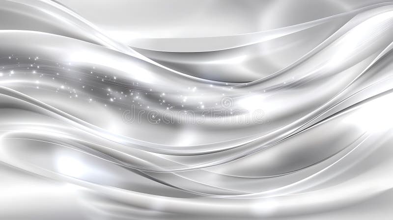 Abstract Silver Waves with Glimmering Lights Stock Illustration ...