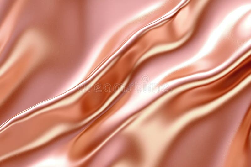 Abstract Wavy Metallic Rose Gold Texture with Smooth Reflective Surface ...