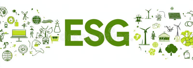 Simple yet Impactful ESG Concept with Environmental Illustrations Stock ...