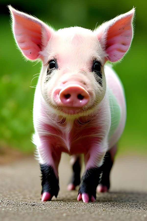 Cute Miniature Pigs Generated by Ai Stock Illustration - Illustration ...