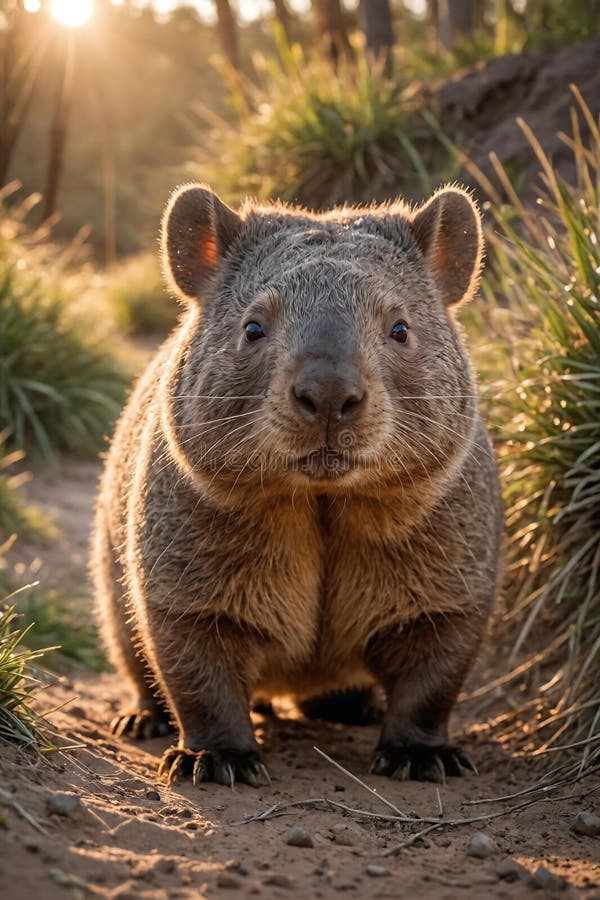 The Image Showcases an Adorable Wombat Standing Confidently in a ...