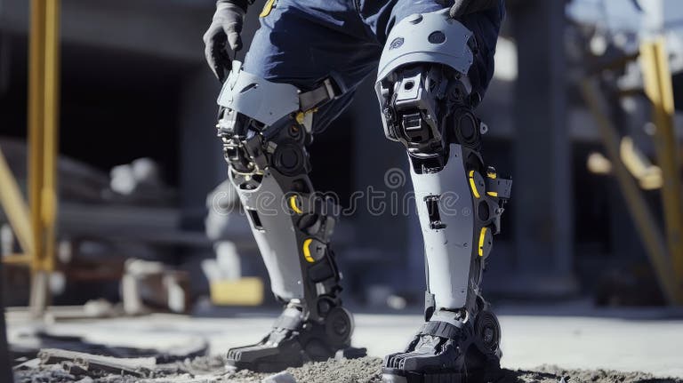 Advanced Exoskeleton Suit for Construction Workers Stock Illustration ...