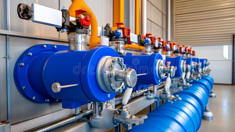 Industrial Flow Control Valves and Piping in Modern Facility Stock ...