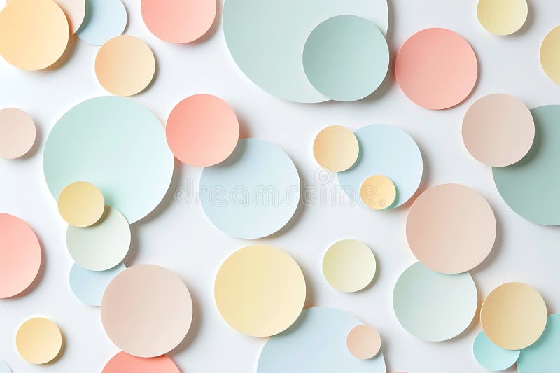 Pastel Colored Circles Arranged on White Background Stock Illustration ...