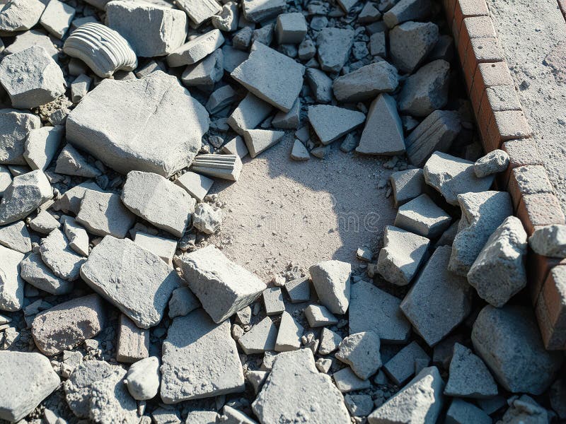 Demolition Site Debris Hazardous Waste and Construction Materials after ...