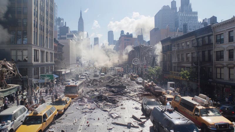 Artificial Intelligence Rebuilds New York after Terror Attack Stock ...