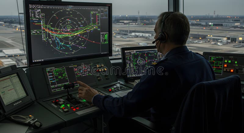 Air Traffic Control Tower stock illustration. Illustration of ...