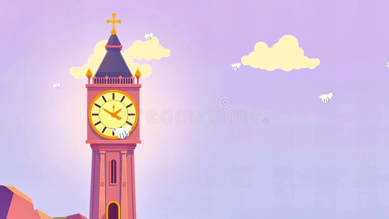 Gilded Watchtower: a Monumental Landmark Under a Blue Sky Stock Video ...