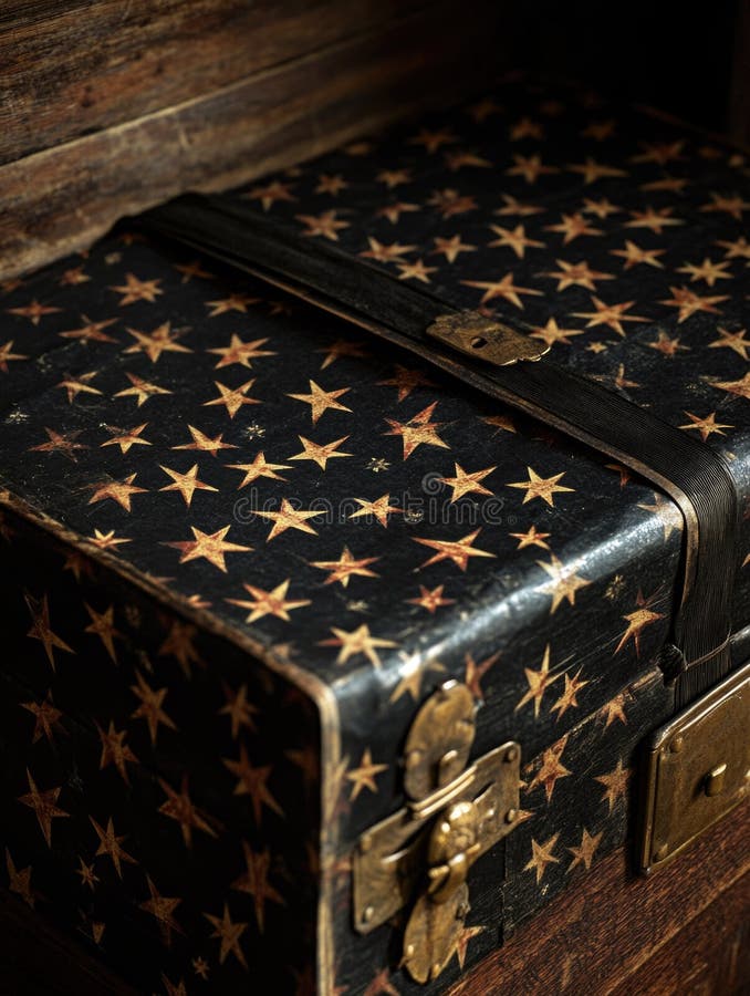 Vintage Star-Patterned Trunk Stock Illustration - Illustration of ...