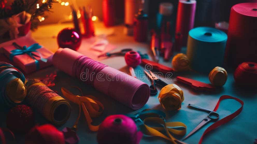 A Vibrant Collection of Colorful Crafting Supplies is Beautifully ...