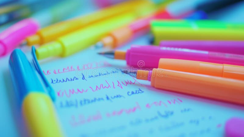 A Vibrant Collection of Colorful Pens and Notes Captures the Essence of ...