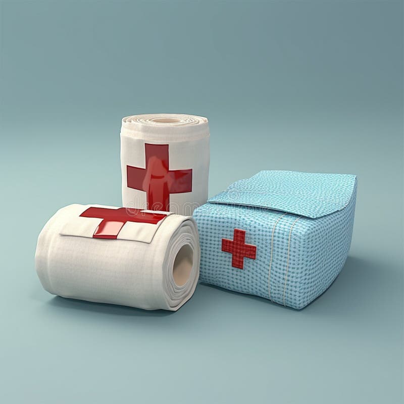 Rolled White Bandages, Ready for Medical Use. Stock Illustration ...
