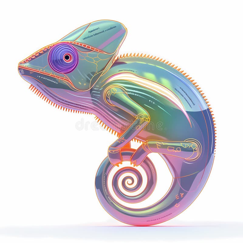 Vibrant Chameleon Illustration Stock Illustration - Illustration of ...