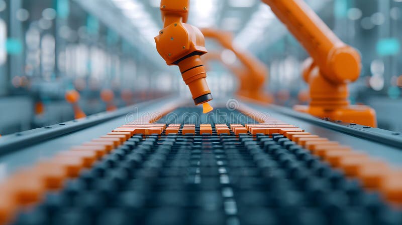 AI-Generated Robotic Assembly Line Stock Photo - Image of efficiency ...