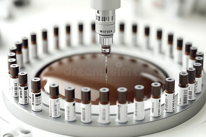 Automated Laboratory Equipment Performing Blood Sample Analysis on ...