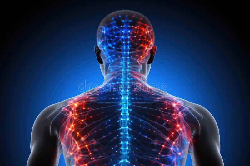 This Image Showcases the Back of a Mans Neck, Highlighting the Severity ...