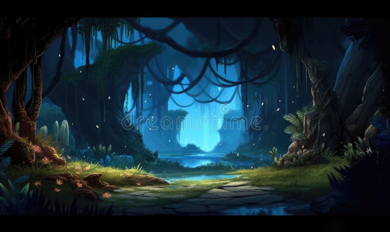 Beautiful Background Designed for 2D Games Stock Illustration ...