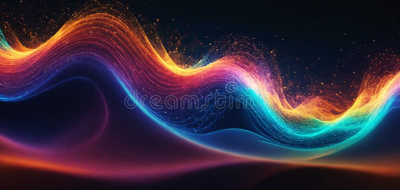 Luminous Waves and Particles of Energetic Stock Illustration ...