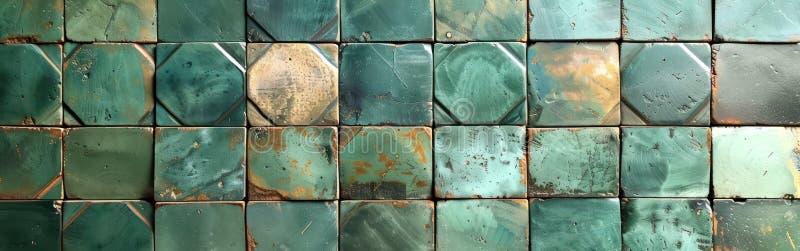 Retro Mosaic Tile Texture in Mint Green with Diamond Pattern for Wall ...